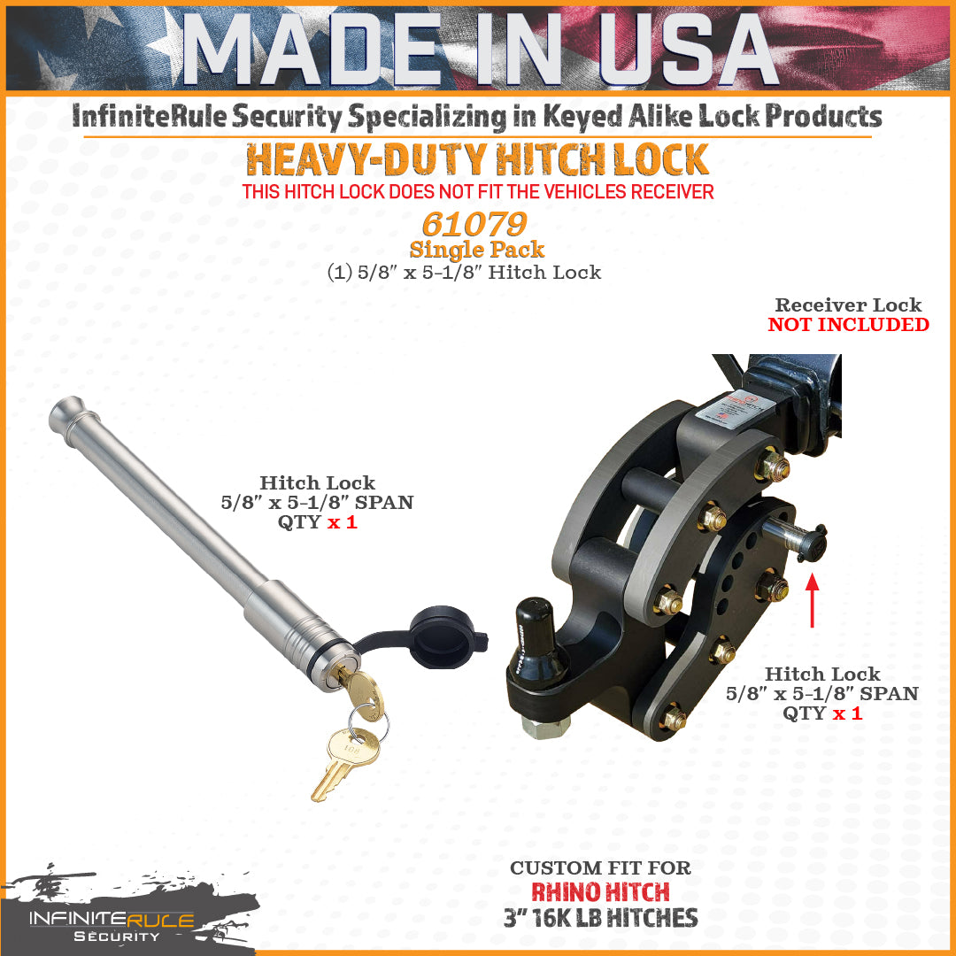 InfiniteRule Security Hitch & Receiver Locks For Rhino Hitch 16K LB ...