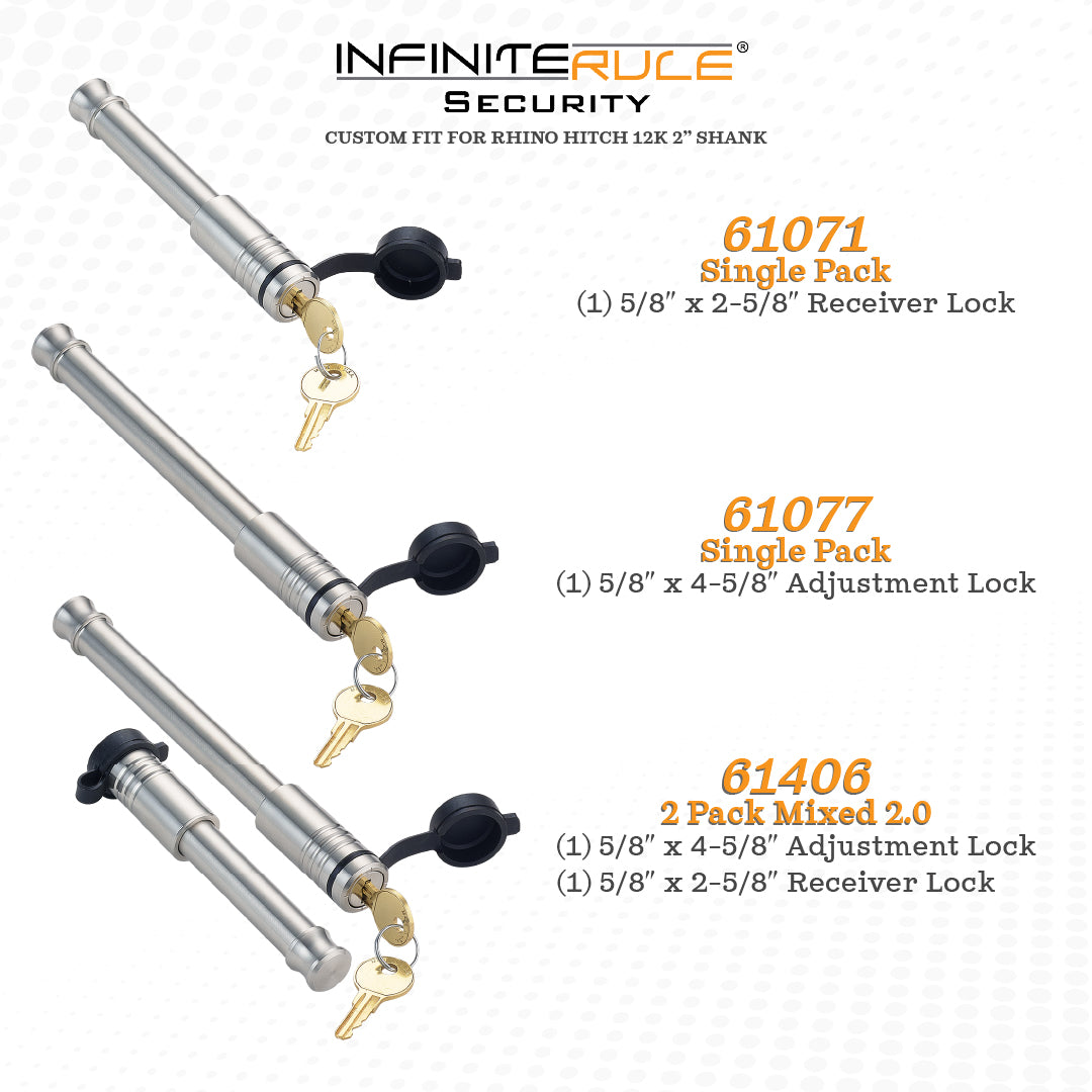 InfiniteRule Security Hitch & Receiver Locks For Rhino Hitch 12K LB ...